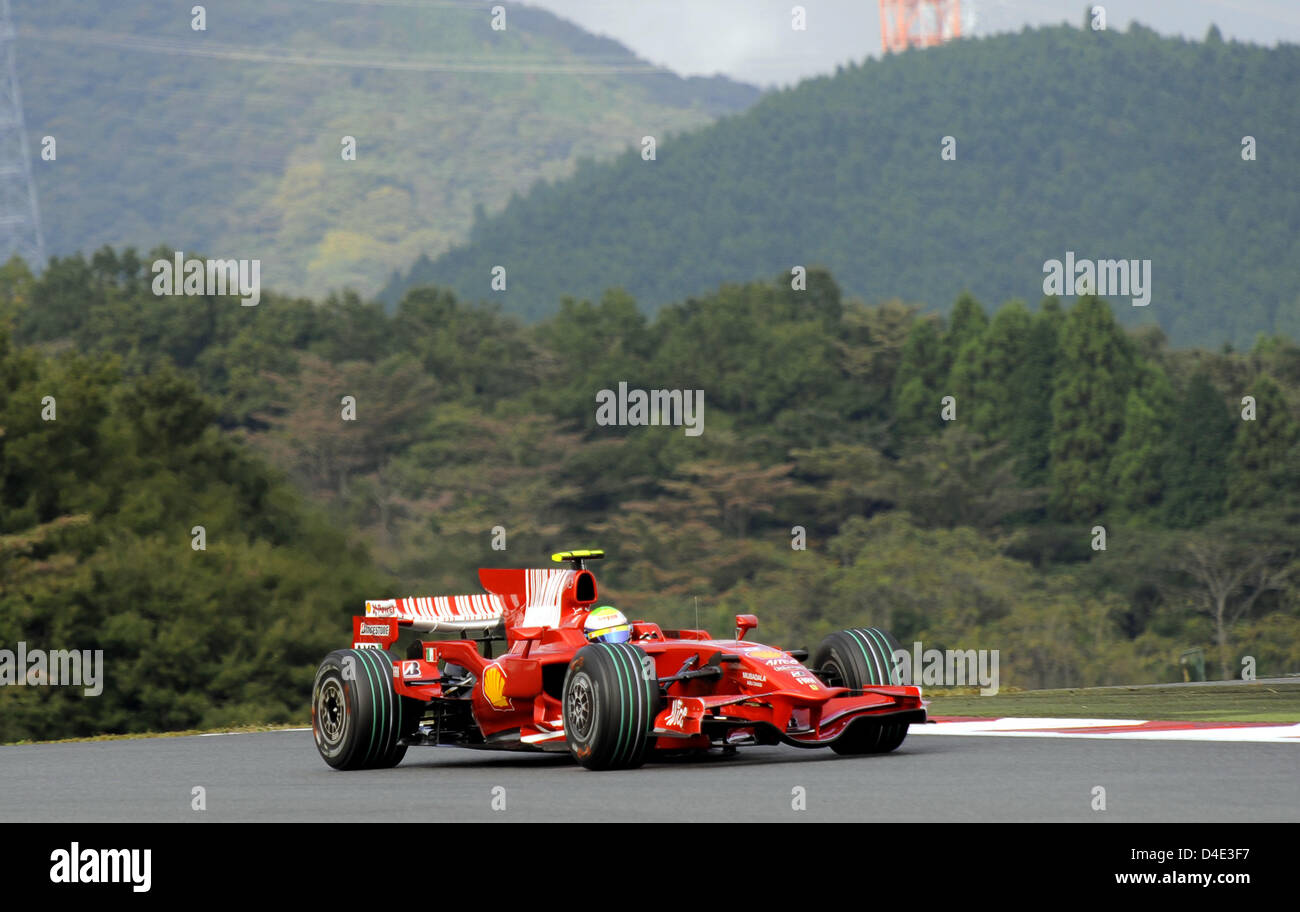 Brazilian Formula One driver Felipe Massa of Ferrari steers his car ...