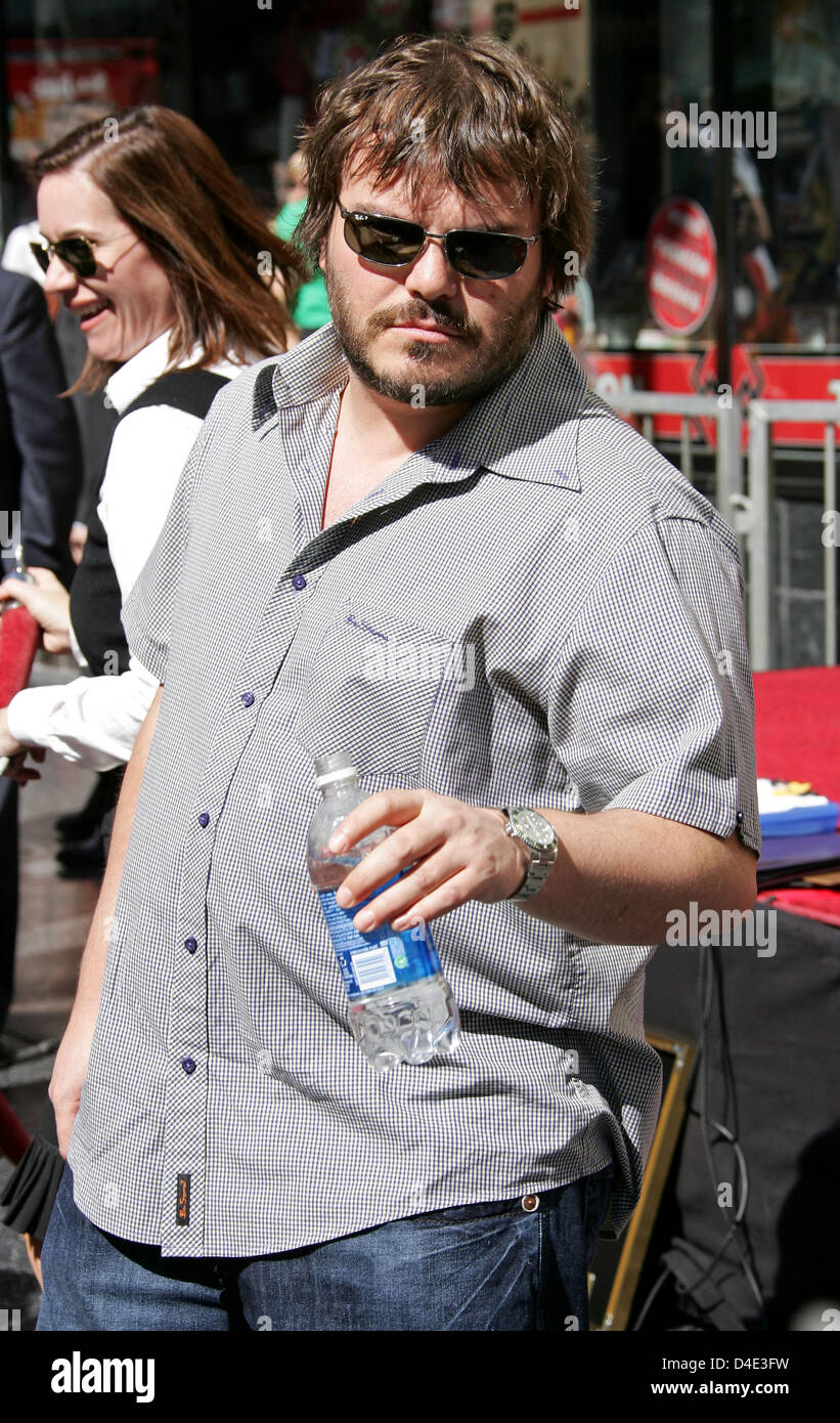Actor Jack Black poses after actor Tim Robbins received the 2.371st ...