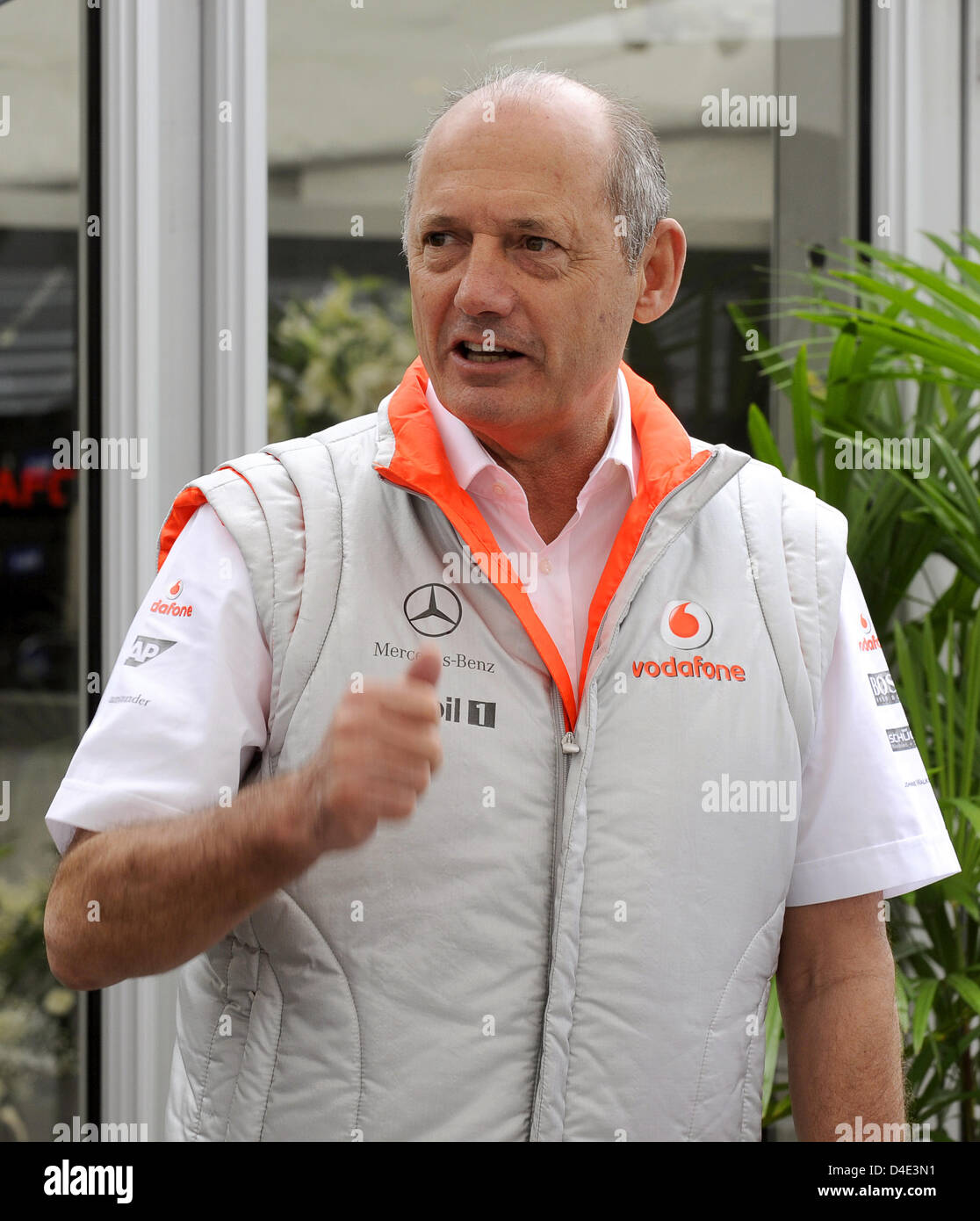 British Ron Dennis, team principal of McLaren Mercedes, is pictured ...