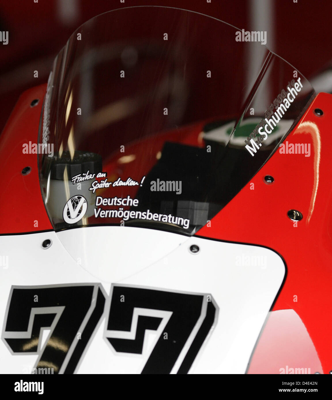 German race driver Michael Schumacher rides his Honda Team Holzhauer at ...