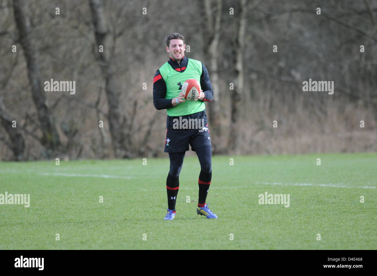 Alex Cuthbert during Wales rugby team training session at the Vale ...