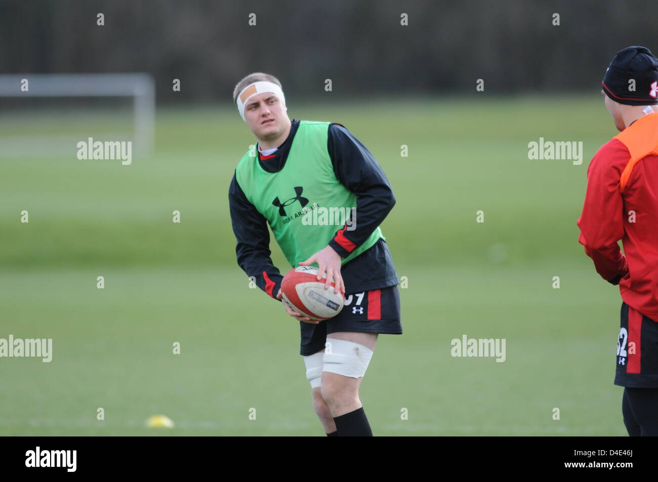 James King during Wales rugby team training session at the Vale Hotel ...
