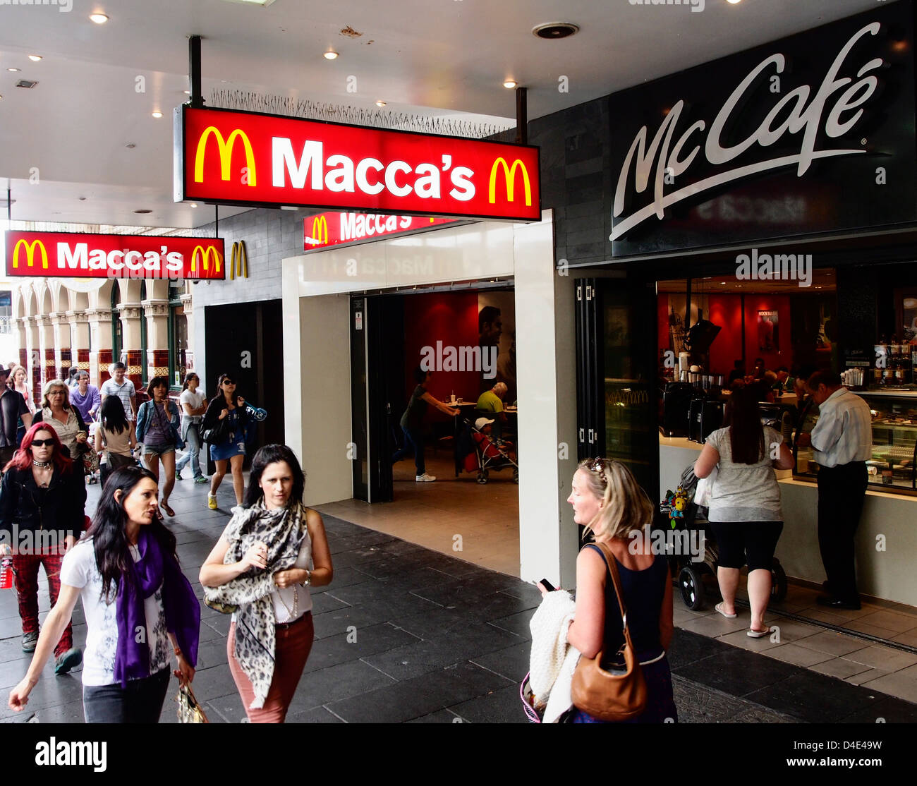 McDonalds Macca's and McCafe takeaway sign Melbourne Victoria Australia ...