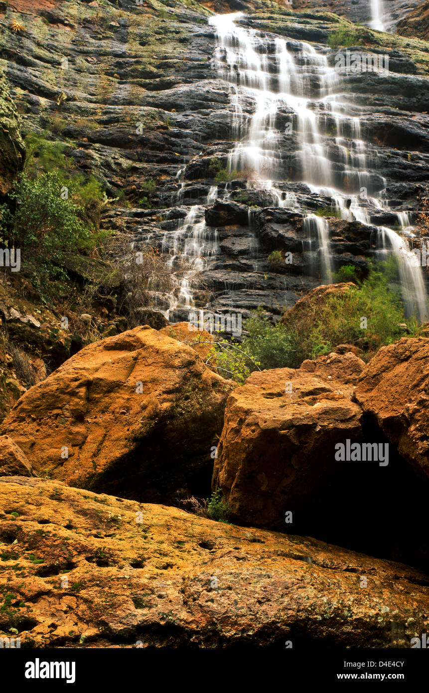 Fish Creek Falls flowing at bottom of Fish Creek Canyon, Tonto National ...