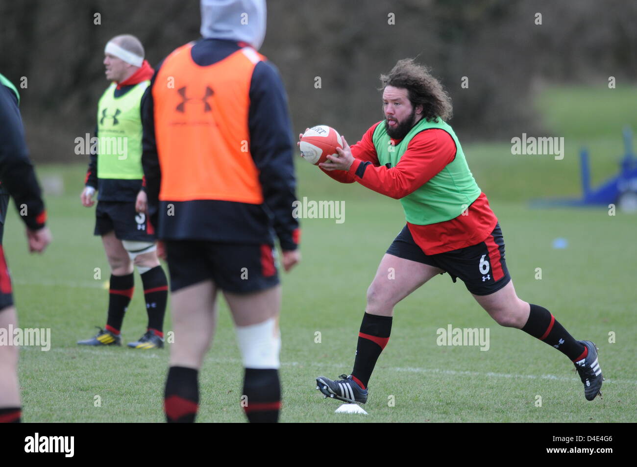 Adam Jones during Wales rugby team training session at the Vale Hotel ...