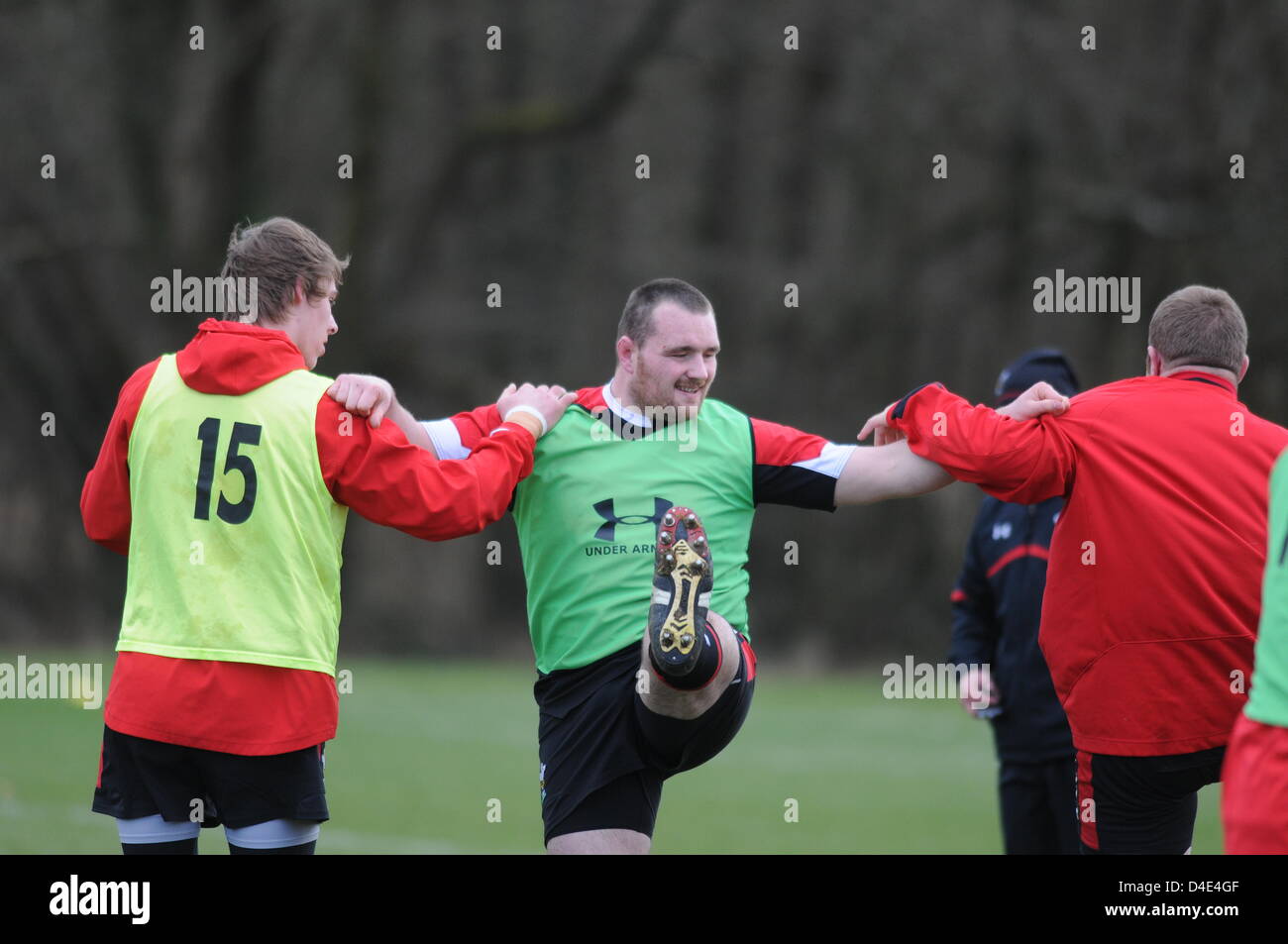 Ken Owens during Wales rugby team training session at the Vale Hotel ...