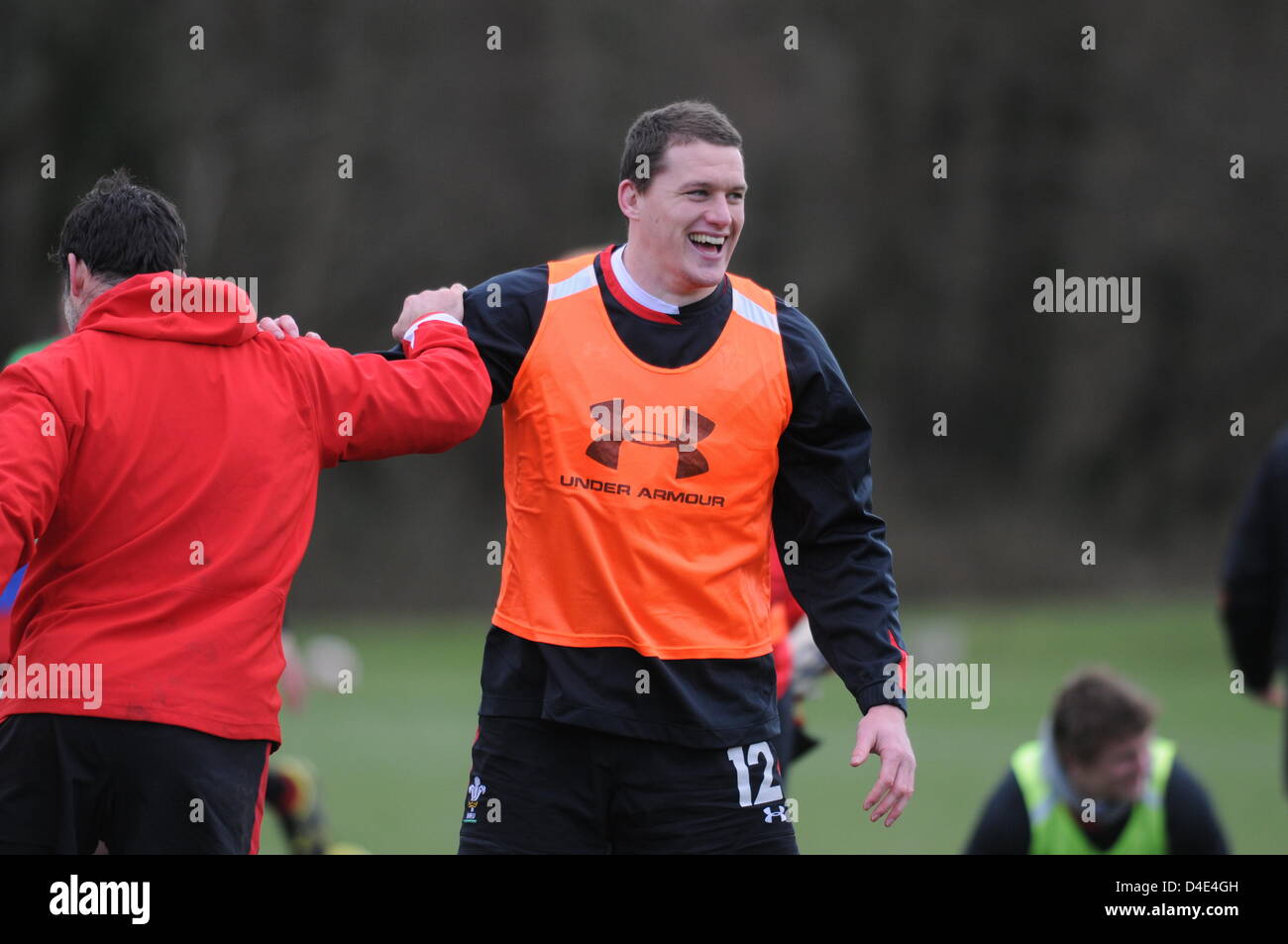 Ian Evans during Wales rugby team training session at the Vale Hotel ...