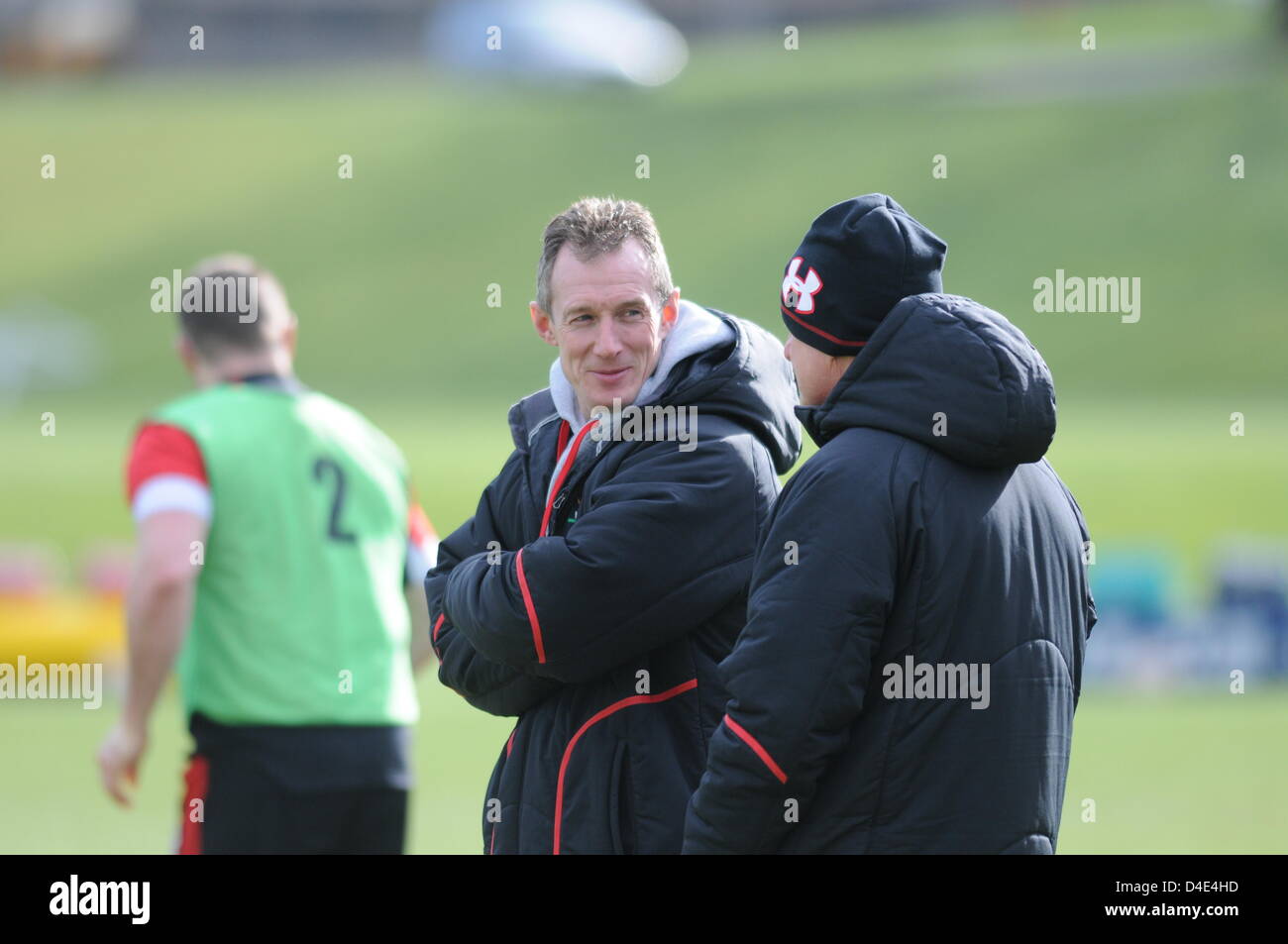 Wales' interim coach Rob Howley during Wales rugby team training ...