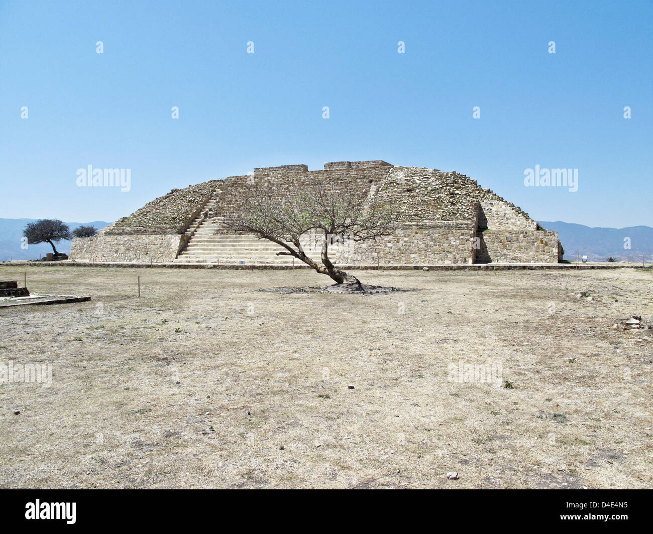front face of principal pre Columbian ceremonial pyramid on West side ...