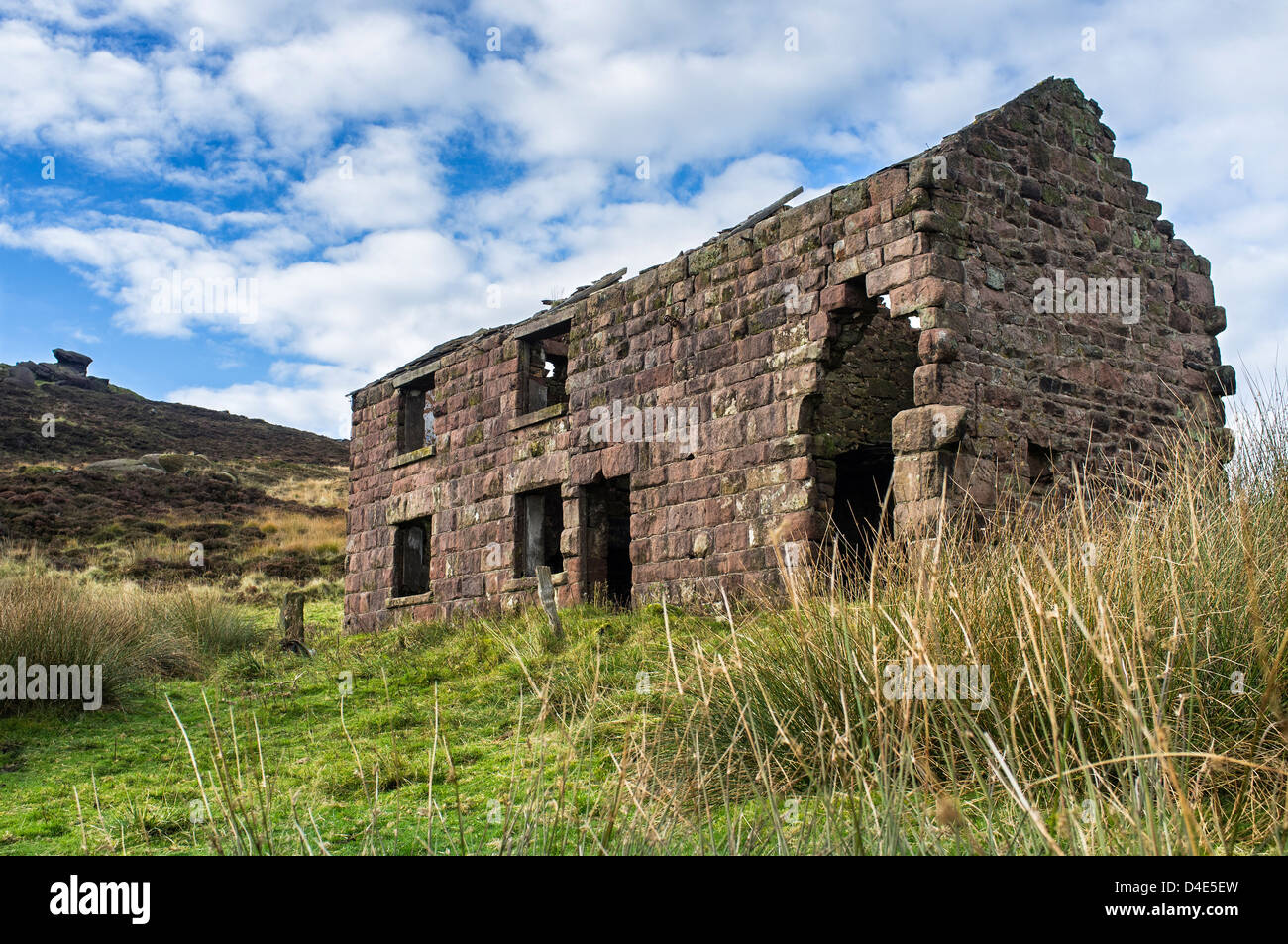 Derelict Old Stone Cottage behind the Roaches in the Peak District of ...