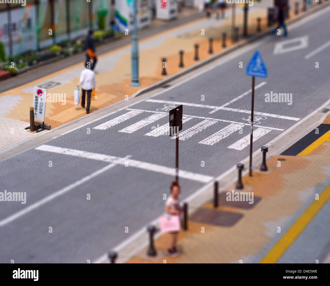 focus on pedestrian crossing on a road Stock Photo - Alamy