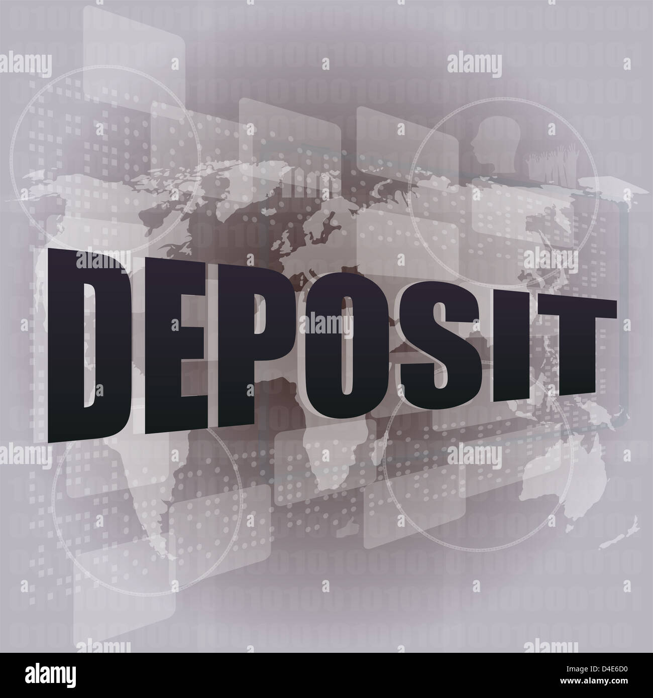 touch screen interface with deposit word Stock Photo - Alamy