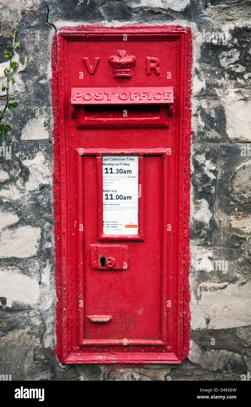 Red post box; Dale, Derbyshire, England, UK Stock Photo - Alamy