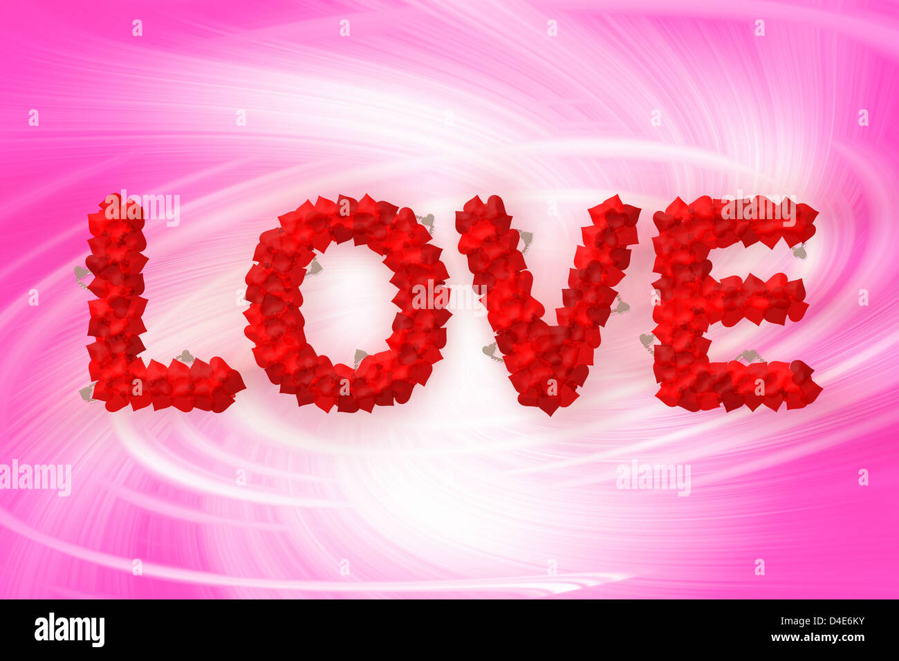 Love text made of heart shape with abstract background Stock Photo - Alamy