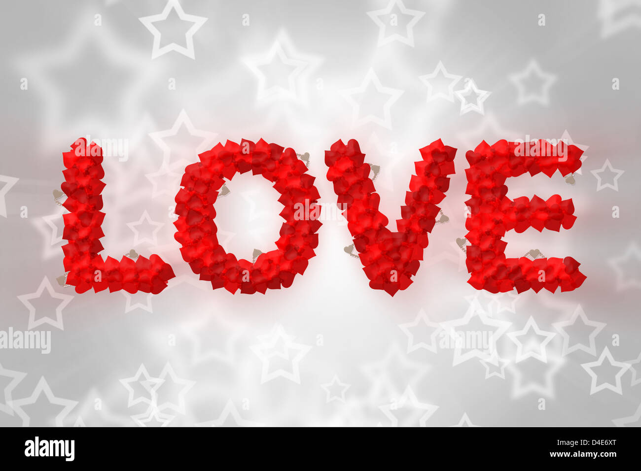 Love text made of heart shape with abstract background Stock Photo - Alamy