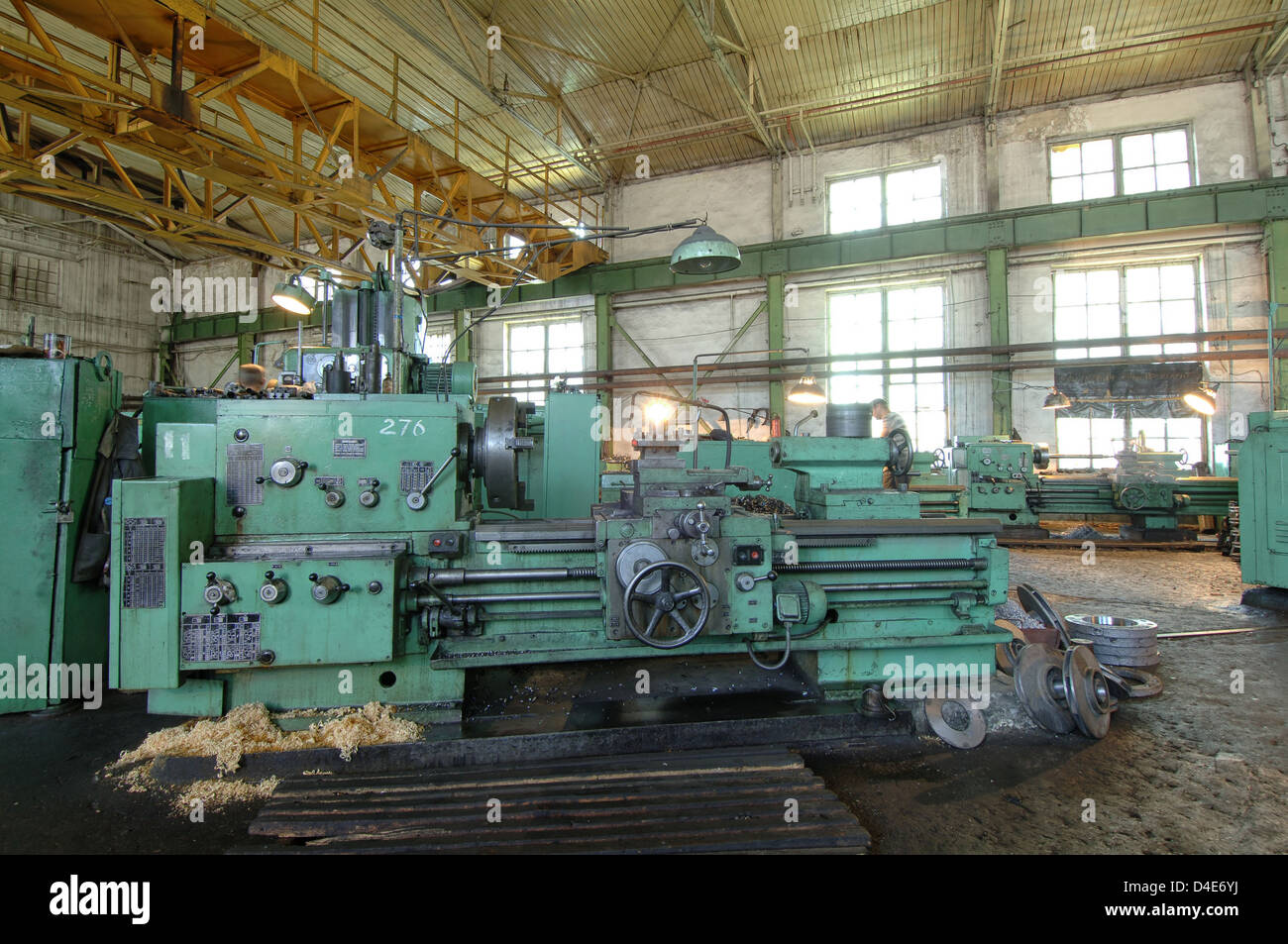 interior of an industrial building with machines Stock Photo - Alamy