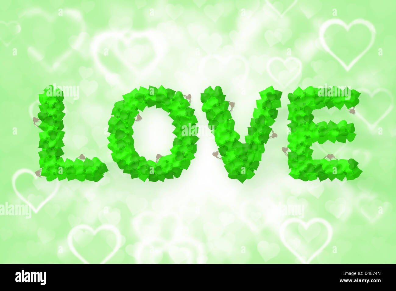 Love text made of heart shape with abstract background Stock Photo - Alamy
