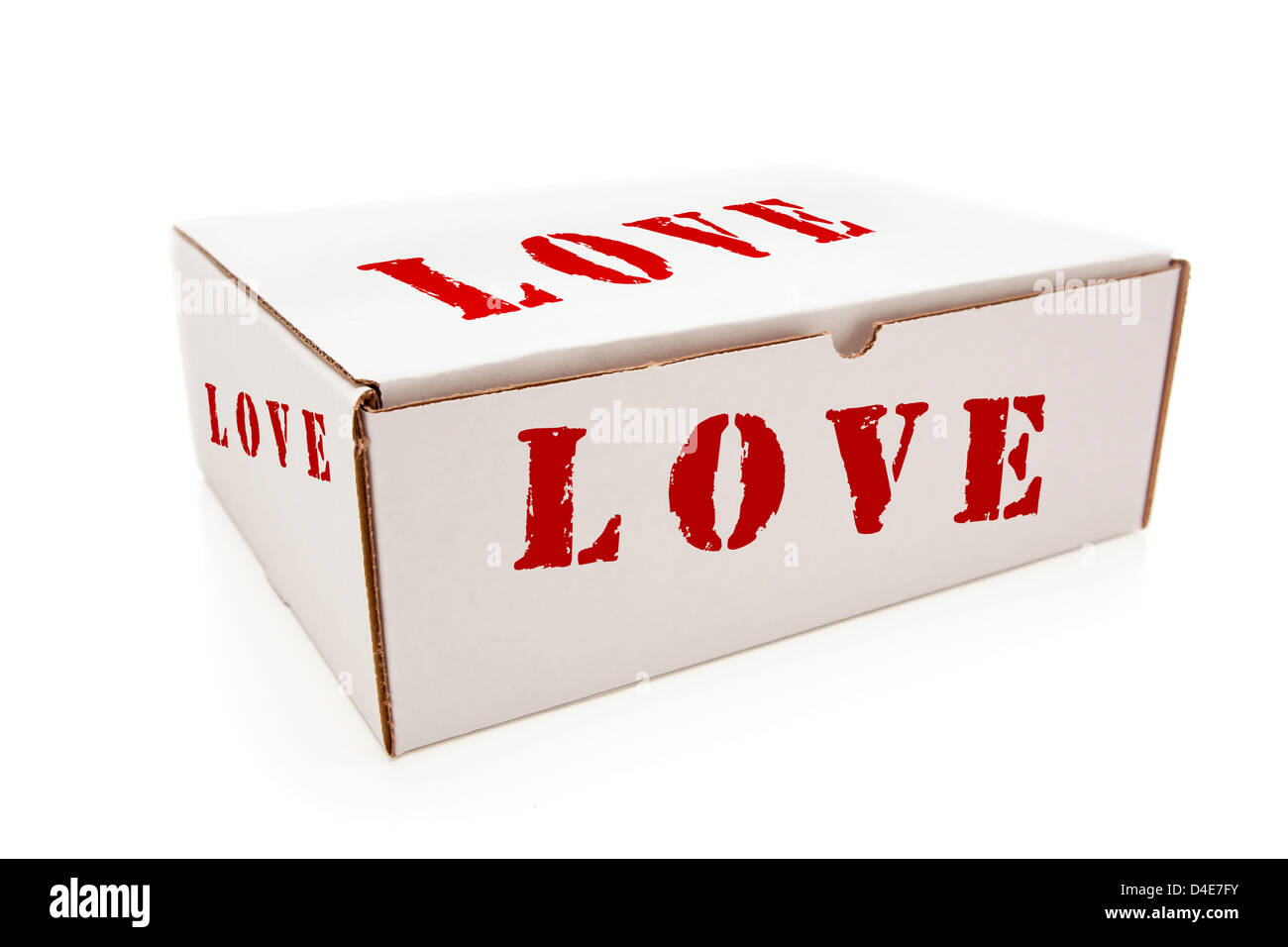 White Box with the Word Love on the Sides Isolated on a White ...