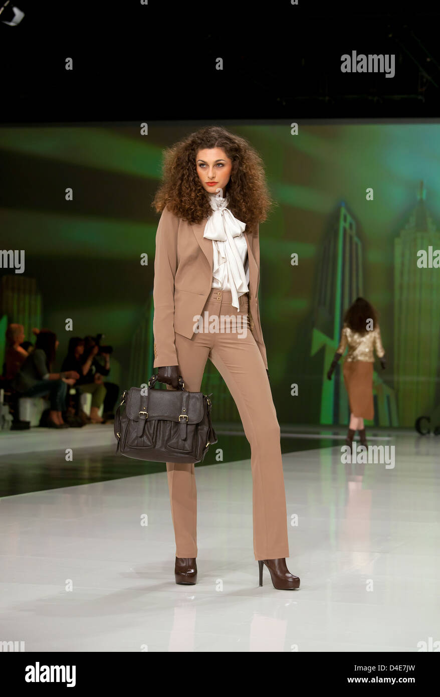 Duesseldorf, Germany, Models present on the C & A fashion show, the ...