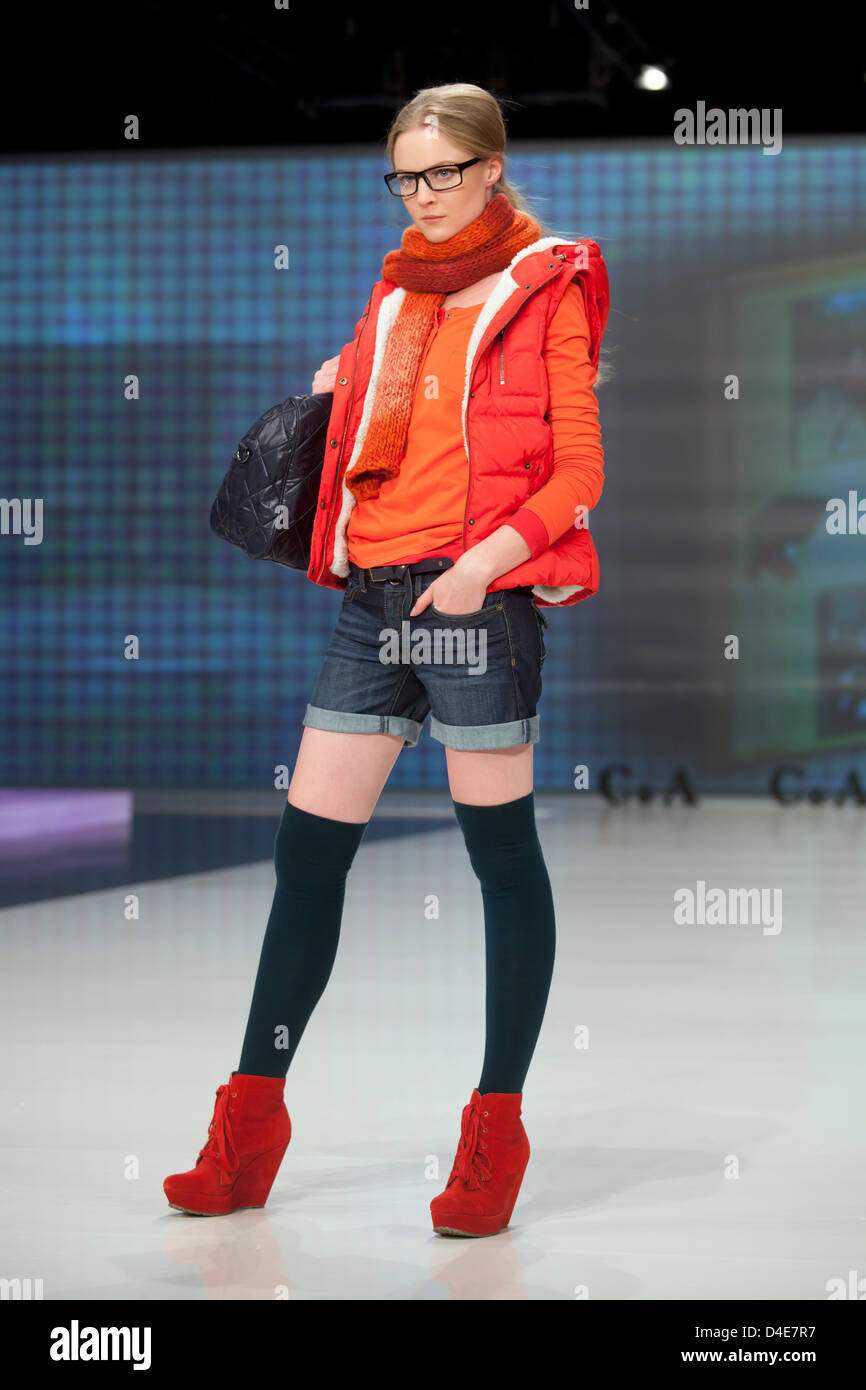 Duesseldorf, Germany, Models present on the C & A fashion show, the ...