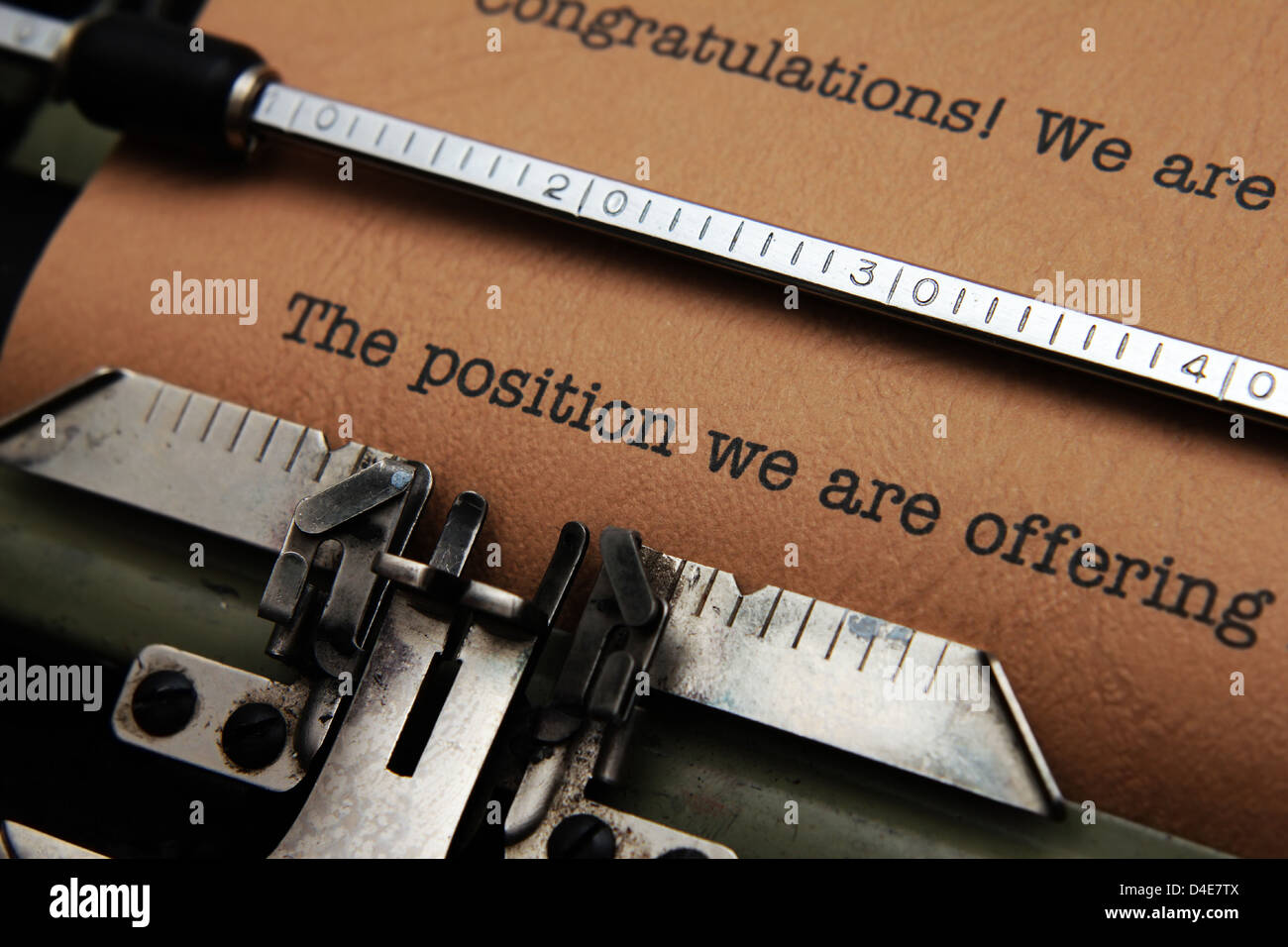Typewriter and document Stock Photo - Alamy