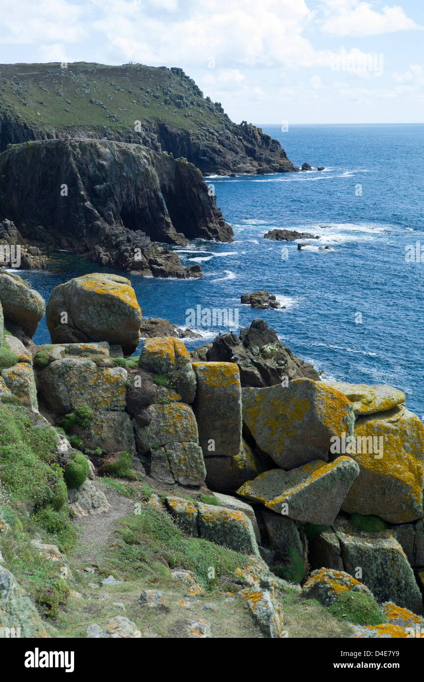 Lands End Rocks and Cliffs,Cornwall England August 2011. Seascape of ...