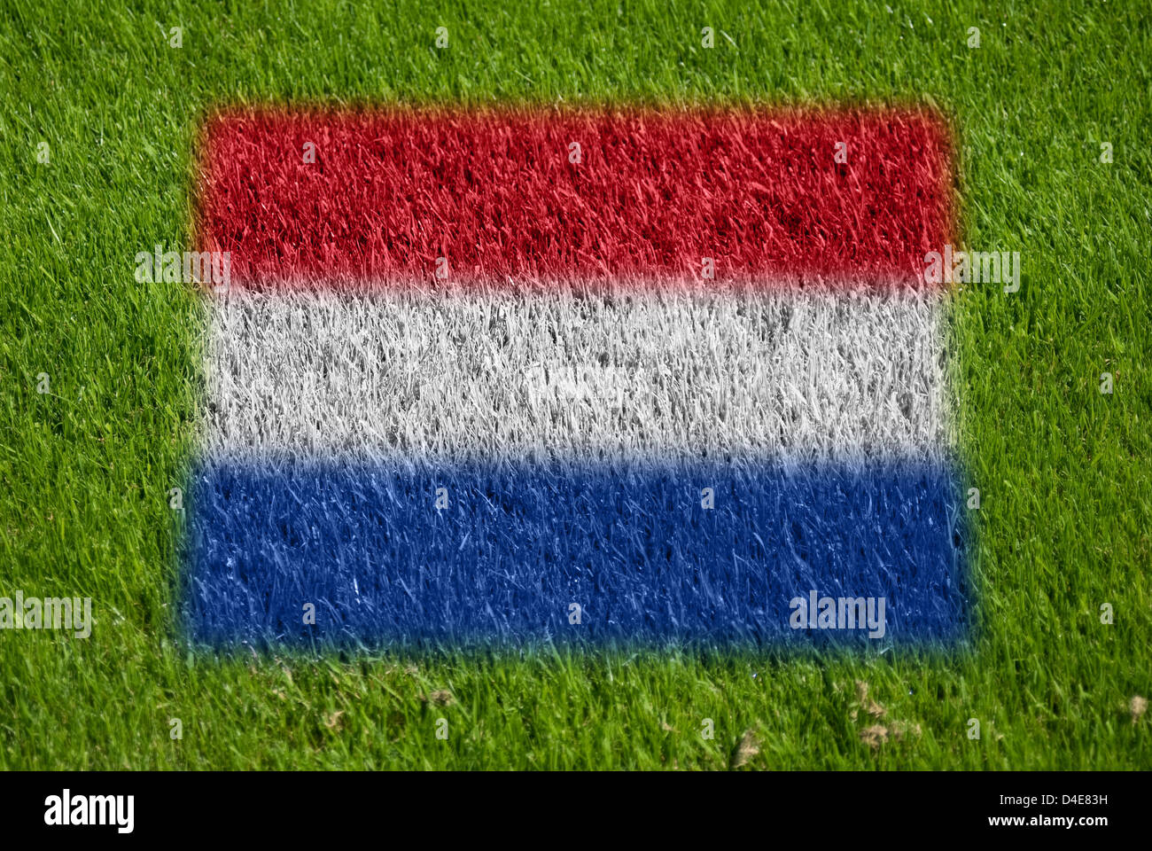 flag of Netherlands on grass with spray Stock Photo - Alamy
