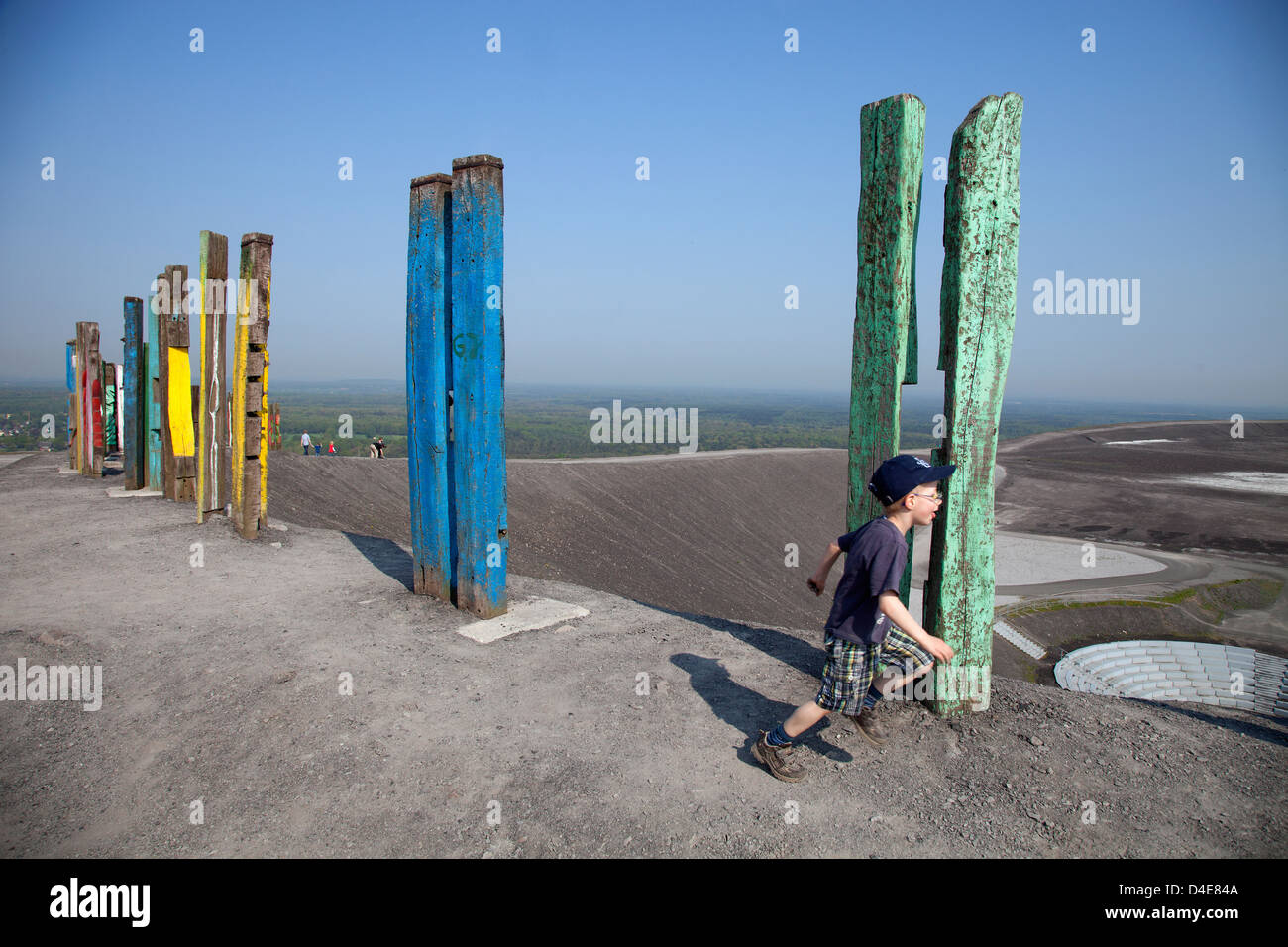 Bottrop, Germany, installation Totems in the heap Haniel Stock Photo ...