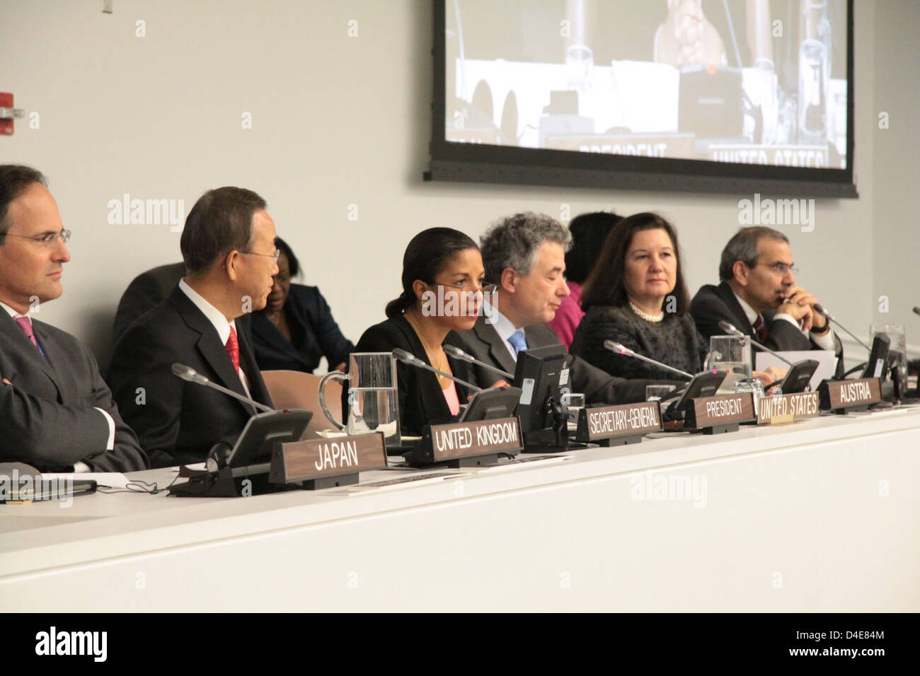 Secretary General Ban Ki-moon and Ambassador Rice Listen to Young ...