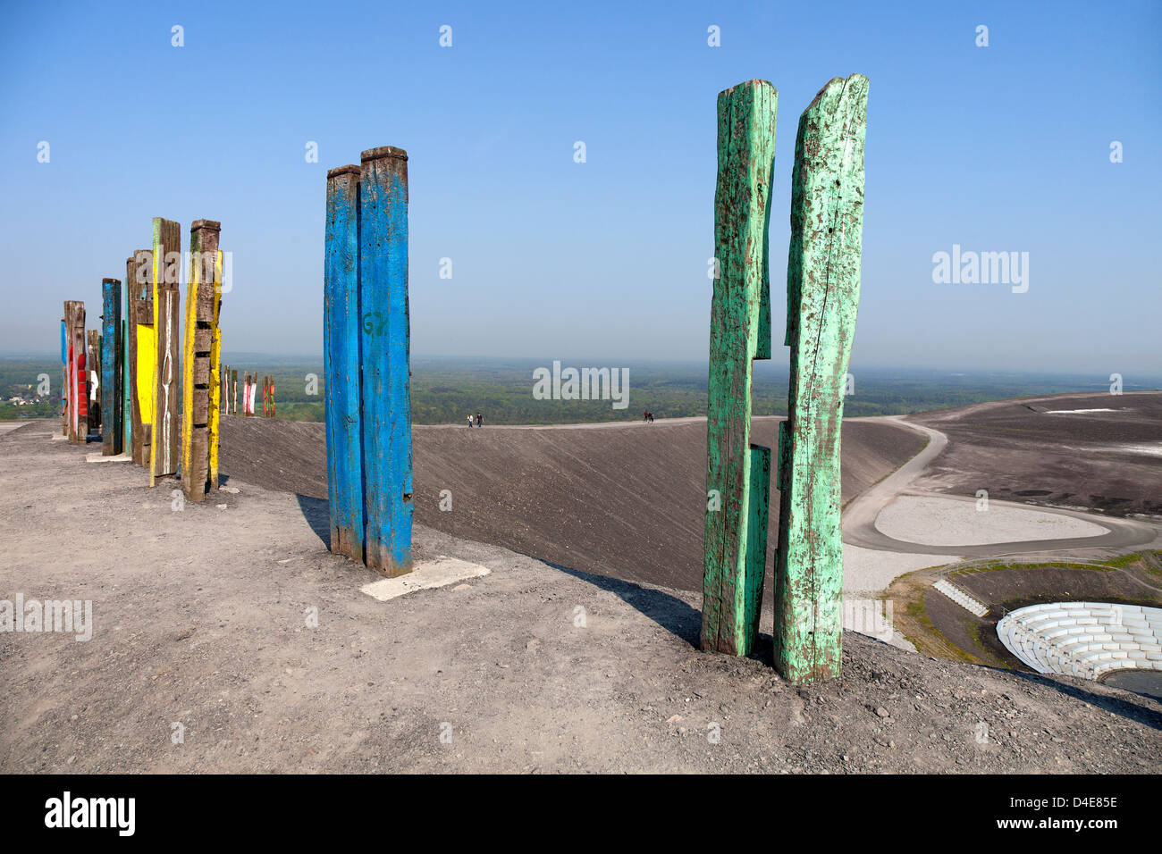 Bottrop, Germany, installation Totems in the heap Haniel Stock Photo ...