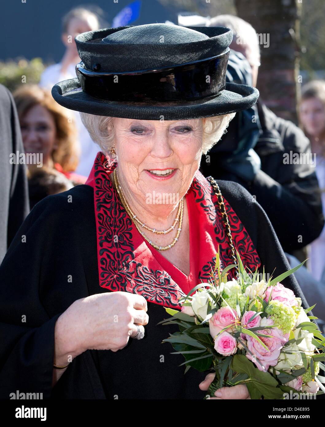 Queen Beatrix leaves after attending the celebrations of the 50th ...