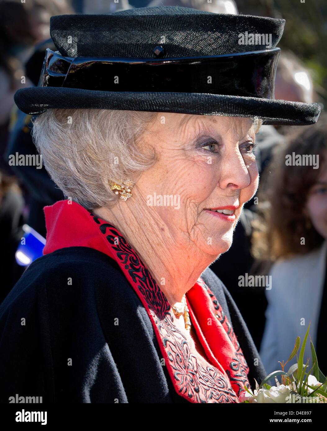 Queen Beatrix leaves after attending the celebrations of the 50th ...