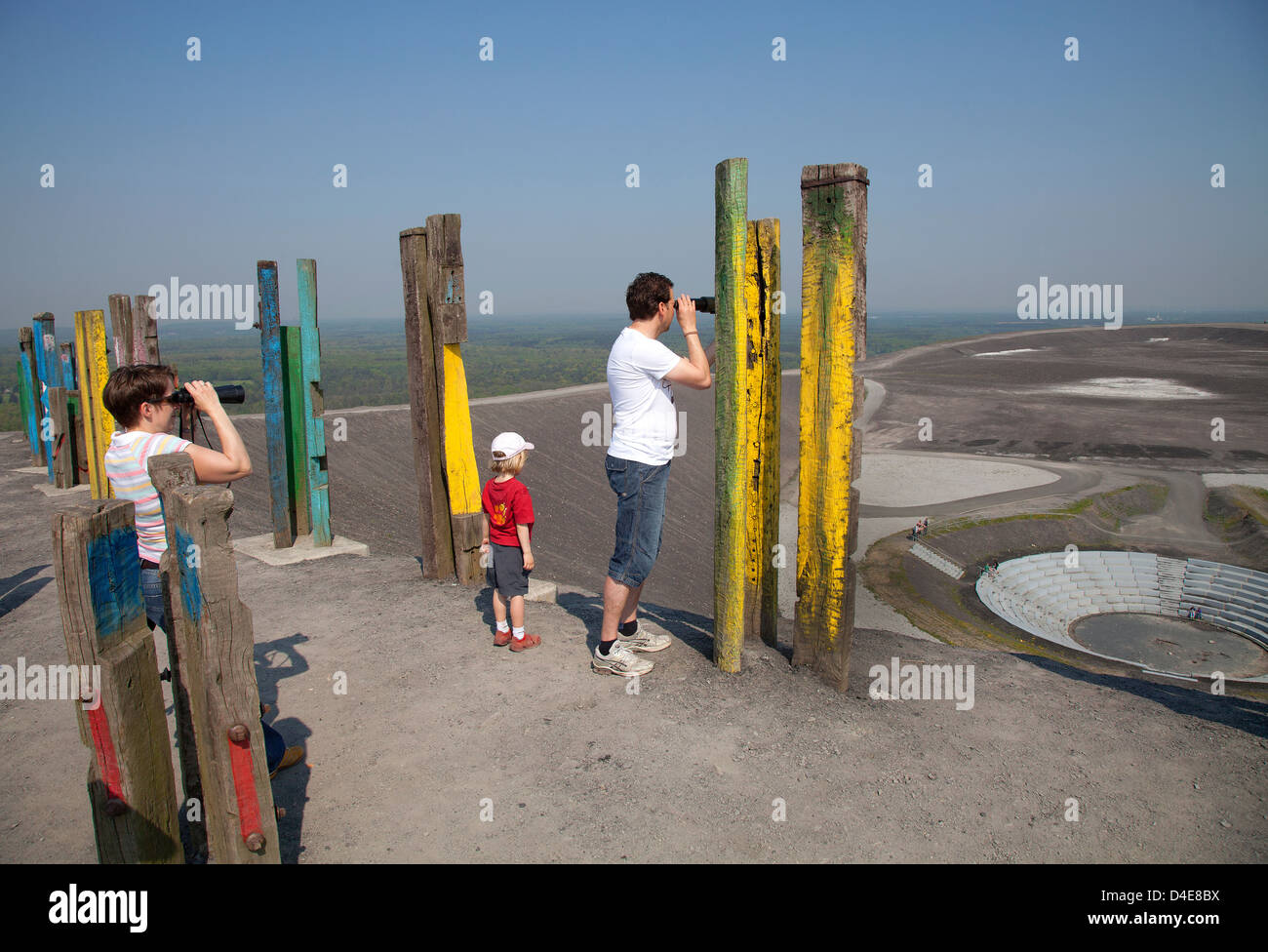 Bottrop, Germany, installation Totems in the heap Haniel Stock Photo ...