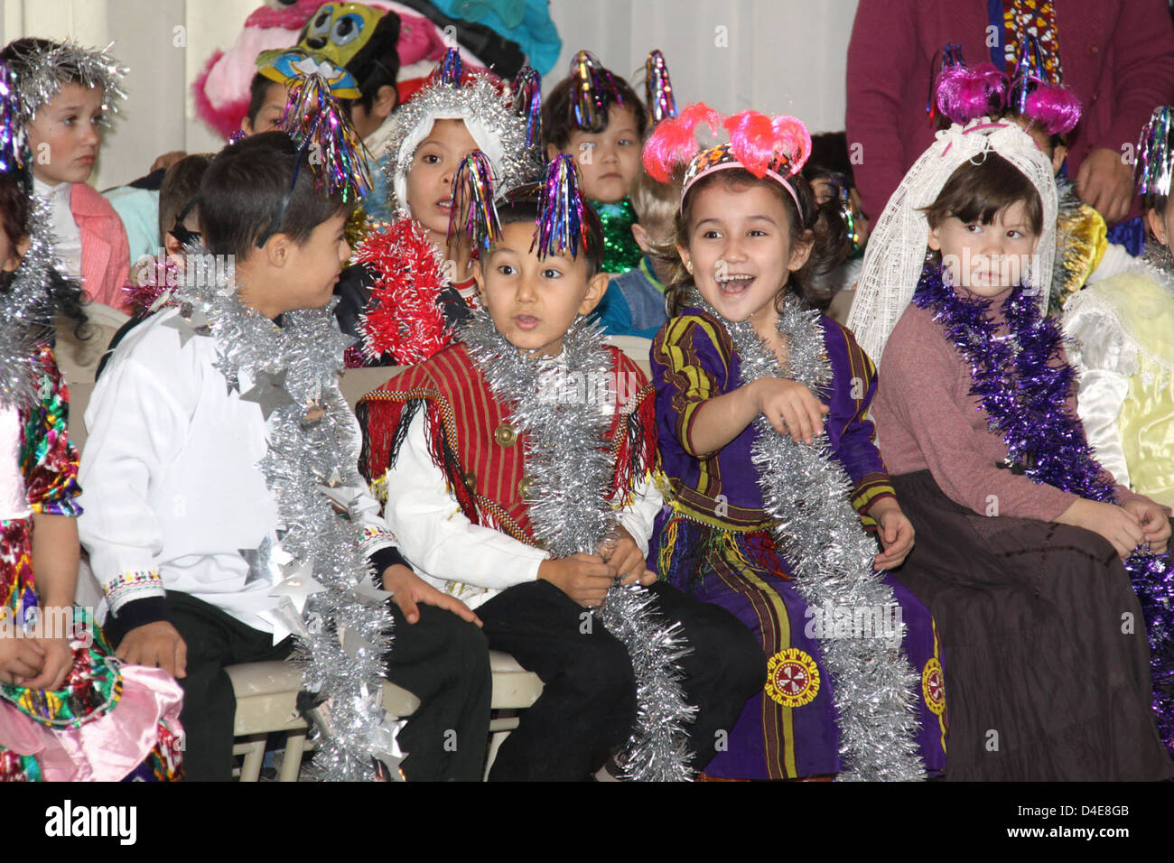 Turkmen Children Laugh While Playing Games Stock Photo - Alamy