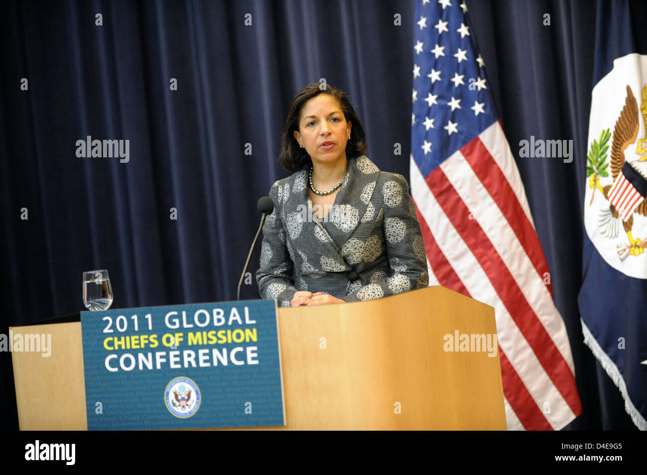Ambassador Rice Delivers Remarks Stock Photo - Alamy