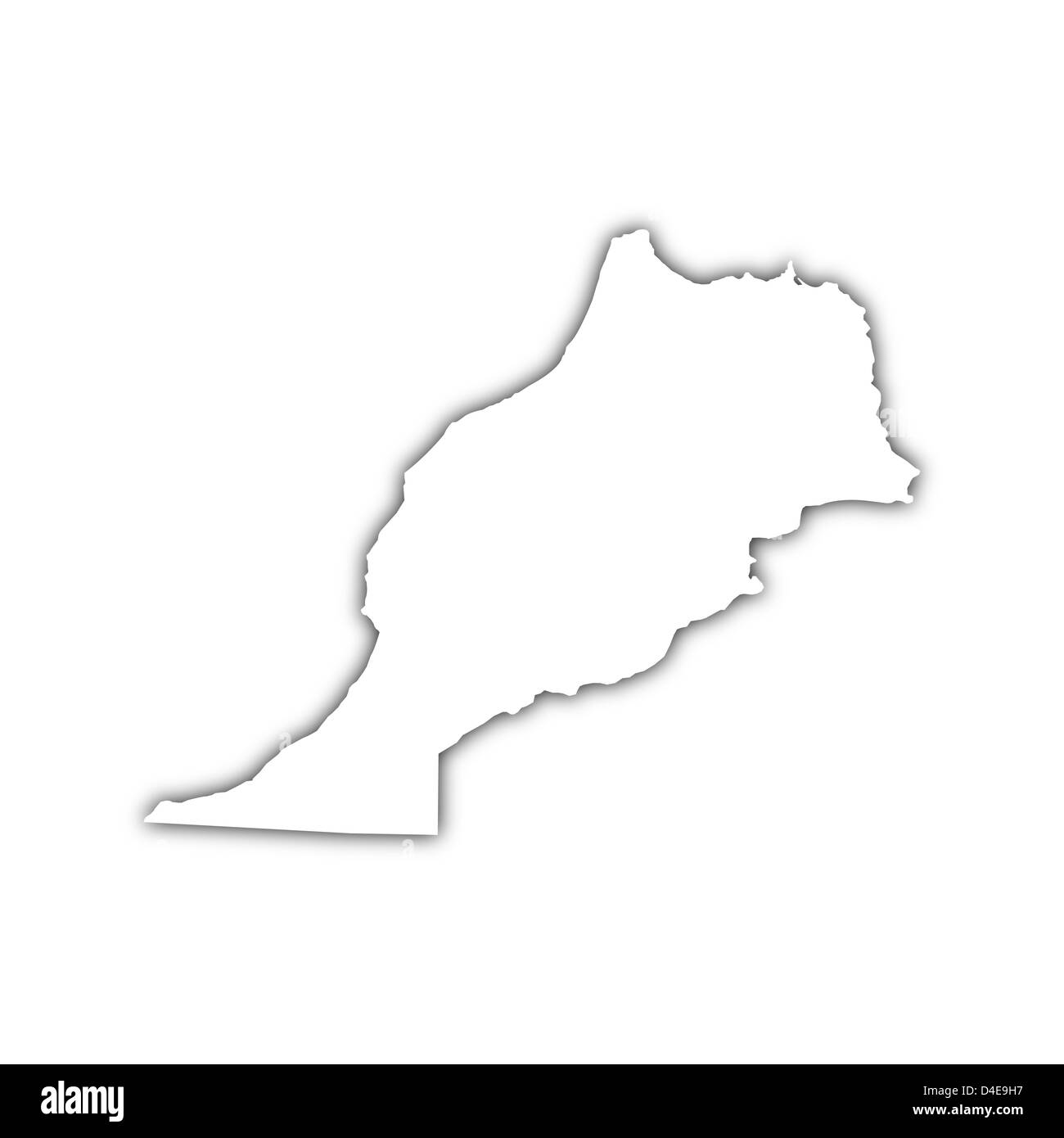 map of morocco with shadow on white background Stock Photo - Alamy
