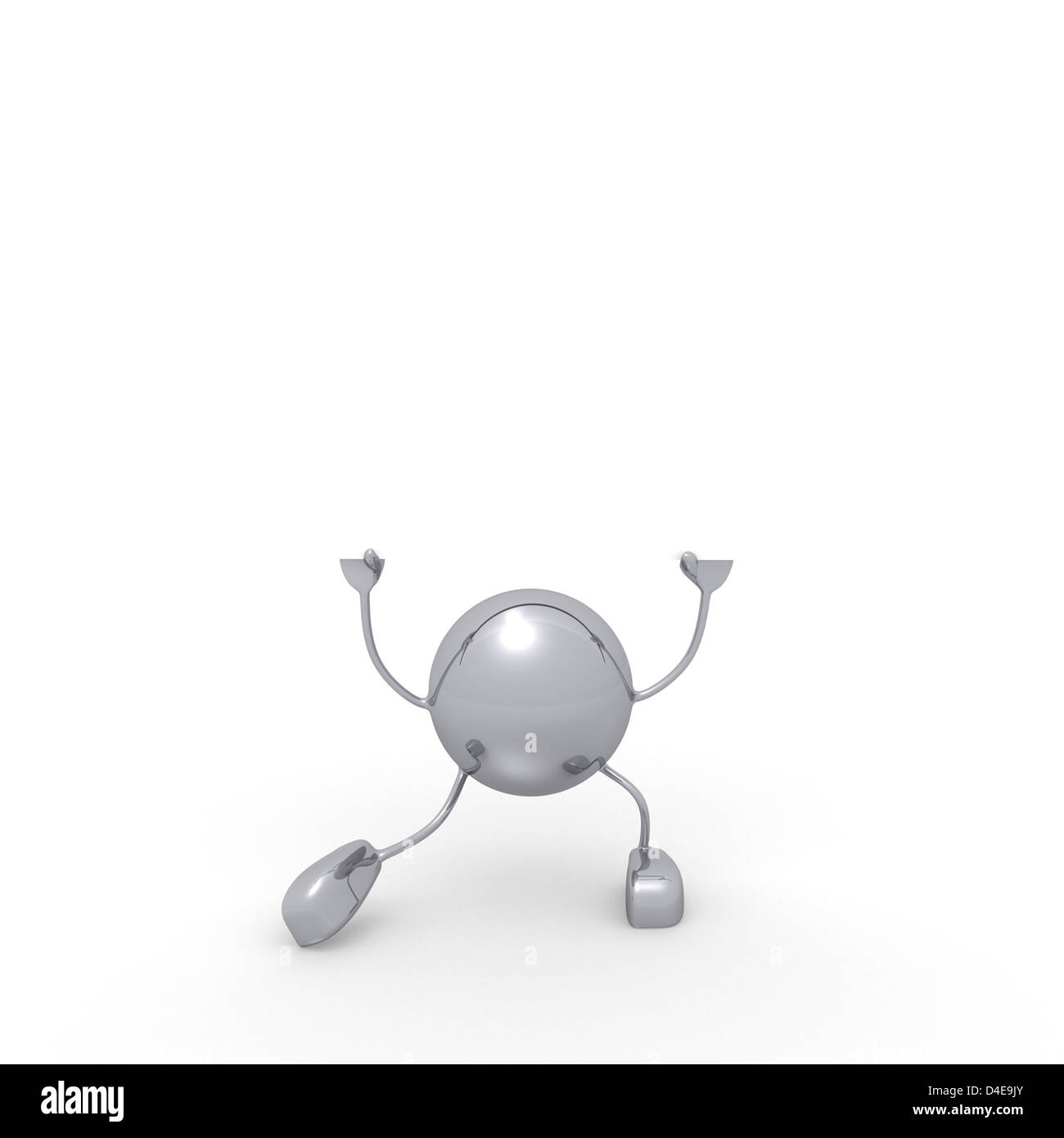 White human figure holding blank Cut Out Stock Images & Pictures - Alamy