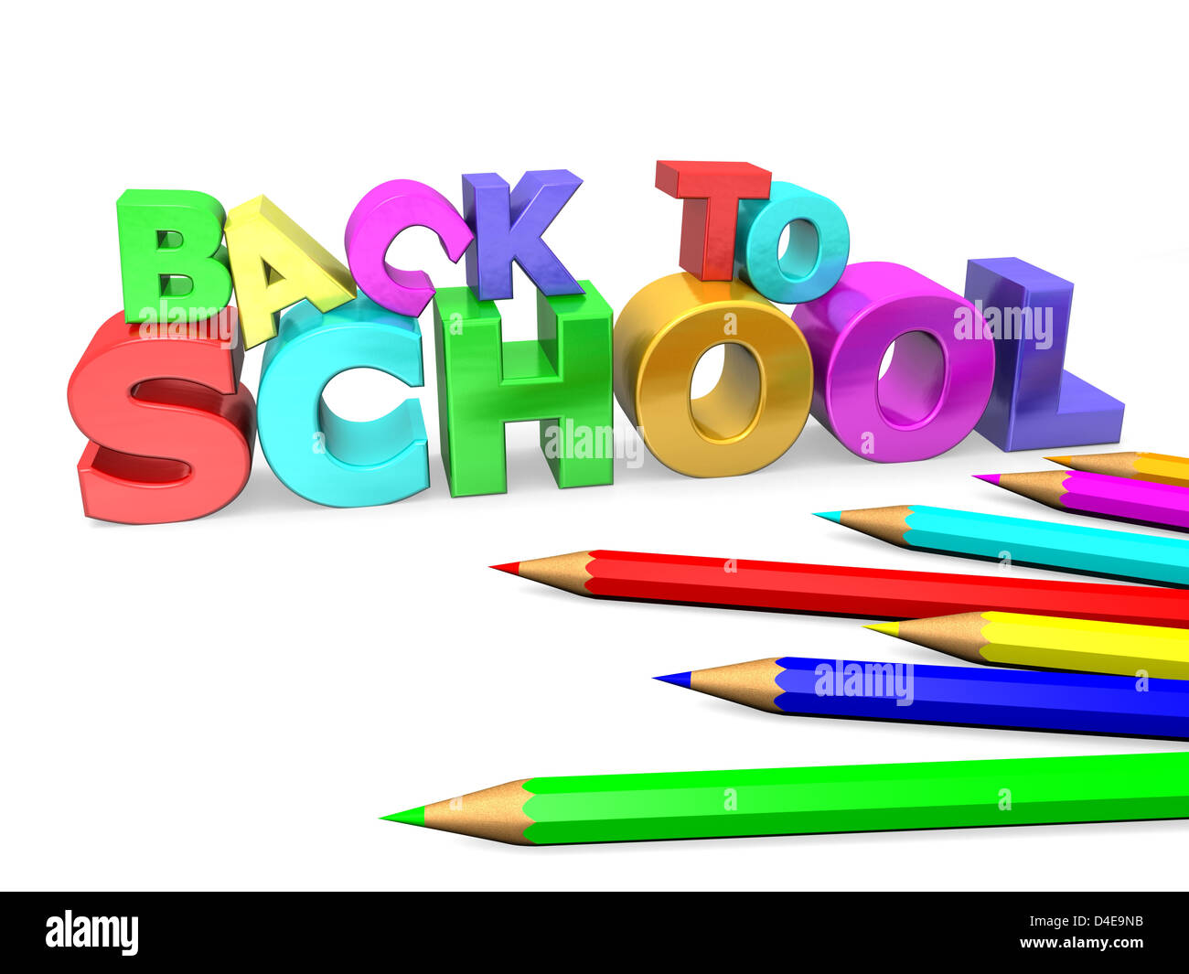 back to school in 3d rendered Stock Photo - Alamy