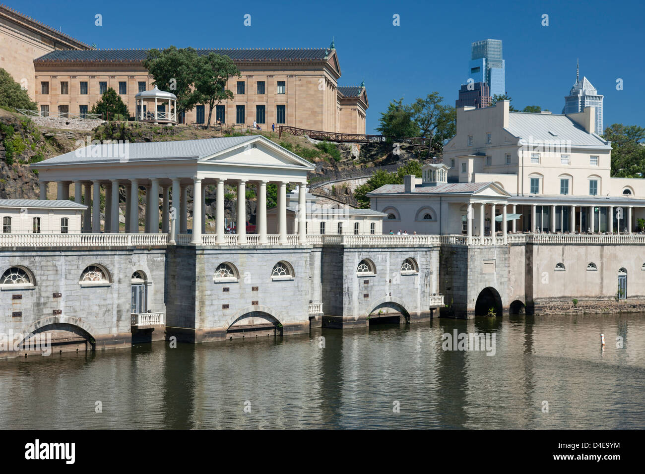 ART MUSEUM AND FAIRMOUNT PARK WATERWORKS SCHUYLKILL RIVER PHILADELPHIA ...