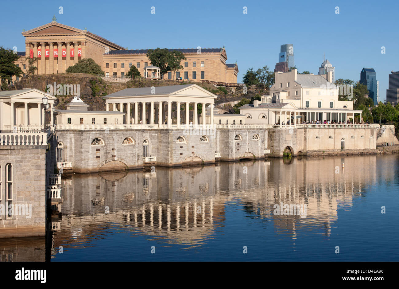ART MUSEUM AND FAIRMOUNT PARK WATERWORKS SCHUYLKILL RIVER PHILADELPHIA ...