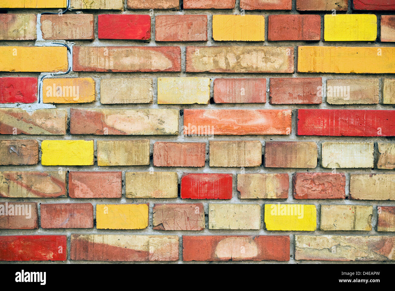 Weathered stained brick wall, urban scene background Stock Photo - Alamy