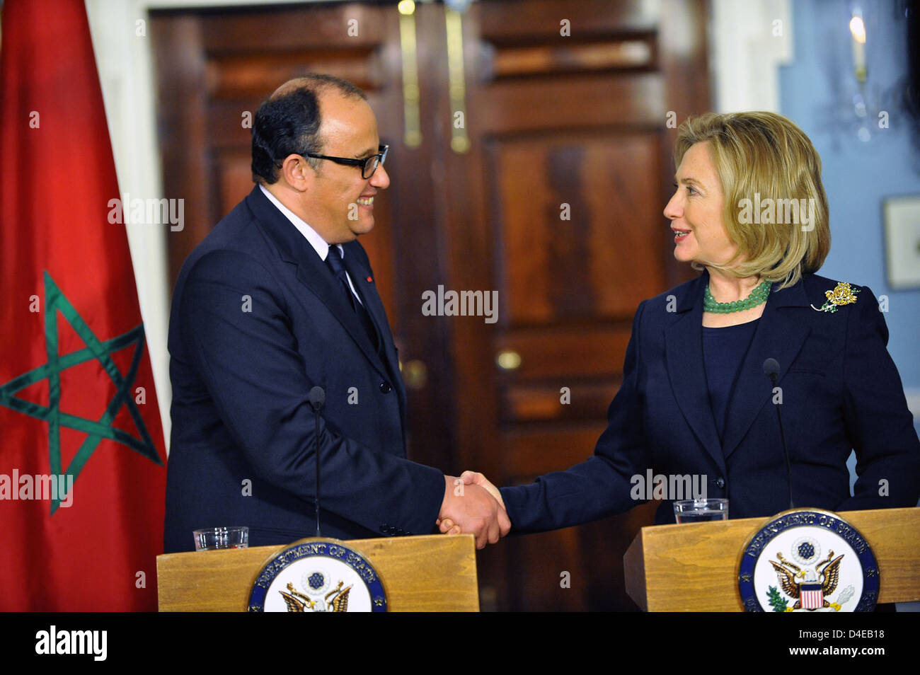 Secretary Clinton Shakes Hands With Moroccan Foreign Affairs and ...