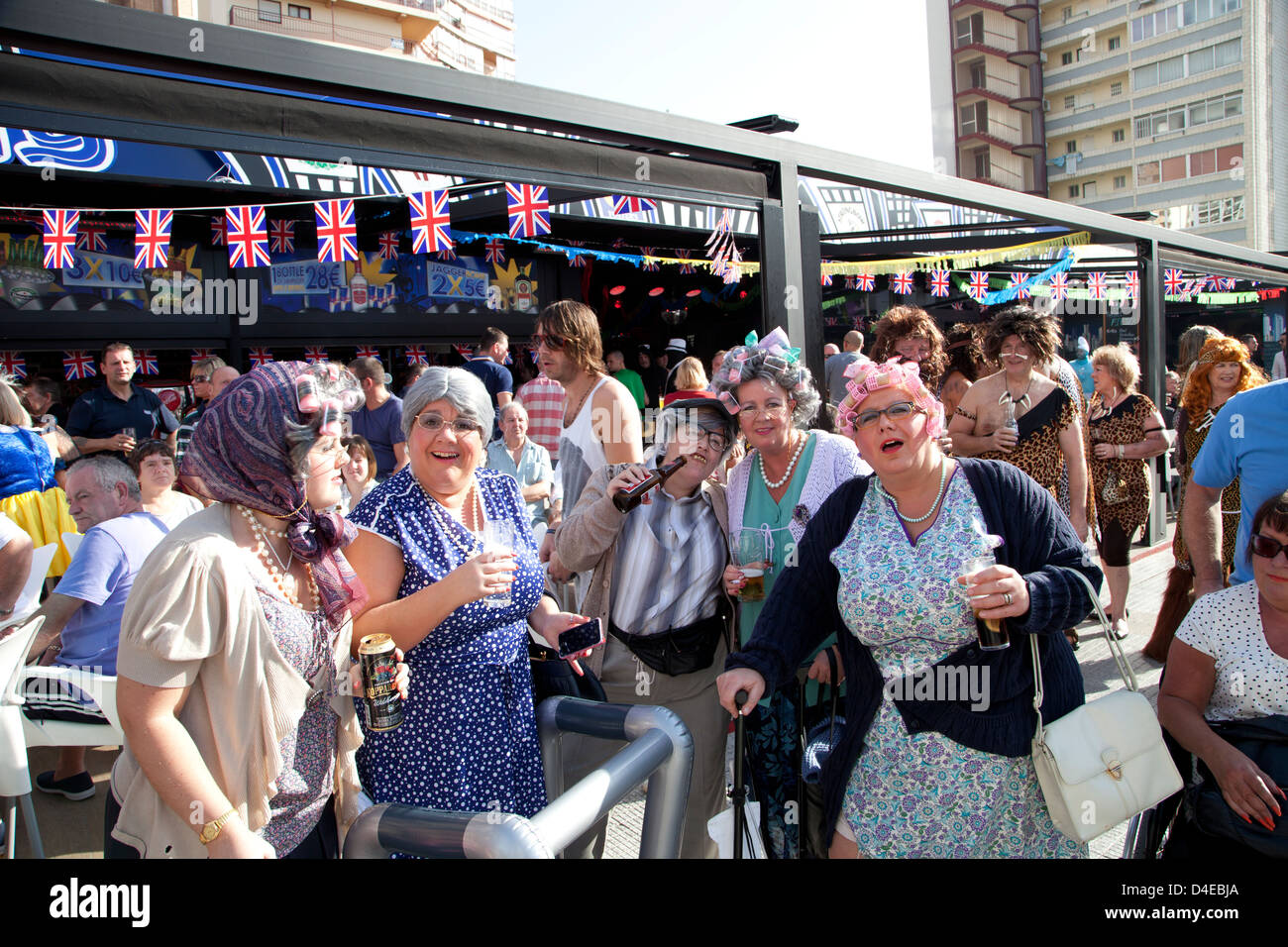 British fancy dress street party in Benidorm new town after the Spanish ...