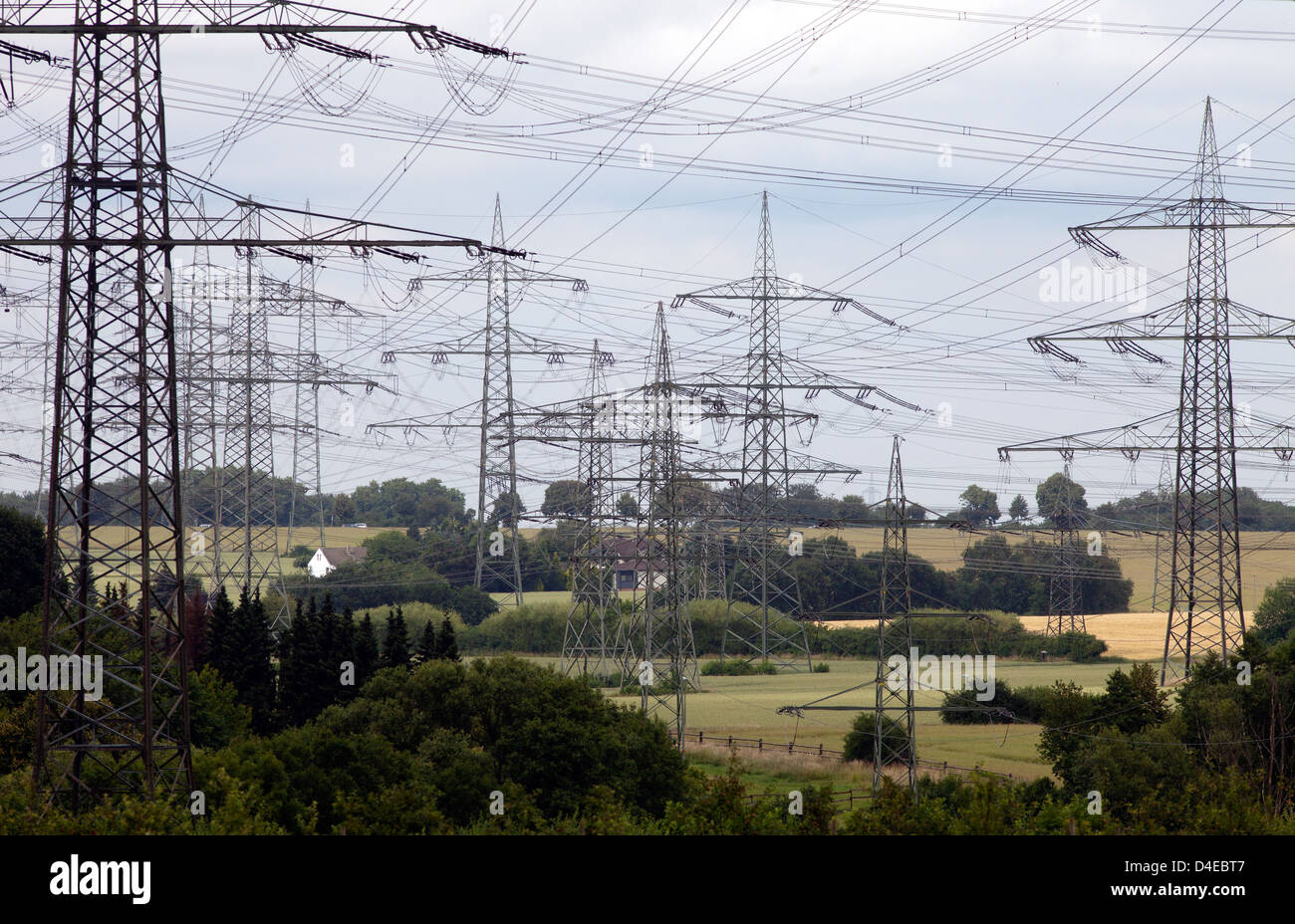 Essen, Germany, utility poles Stock Photo - Alamy