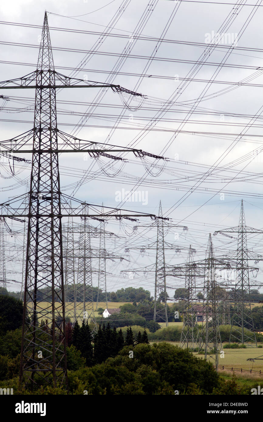 Essen, Germany, utility poles Stock Photo - Alamy