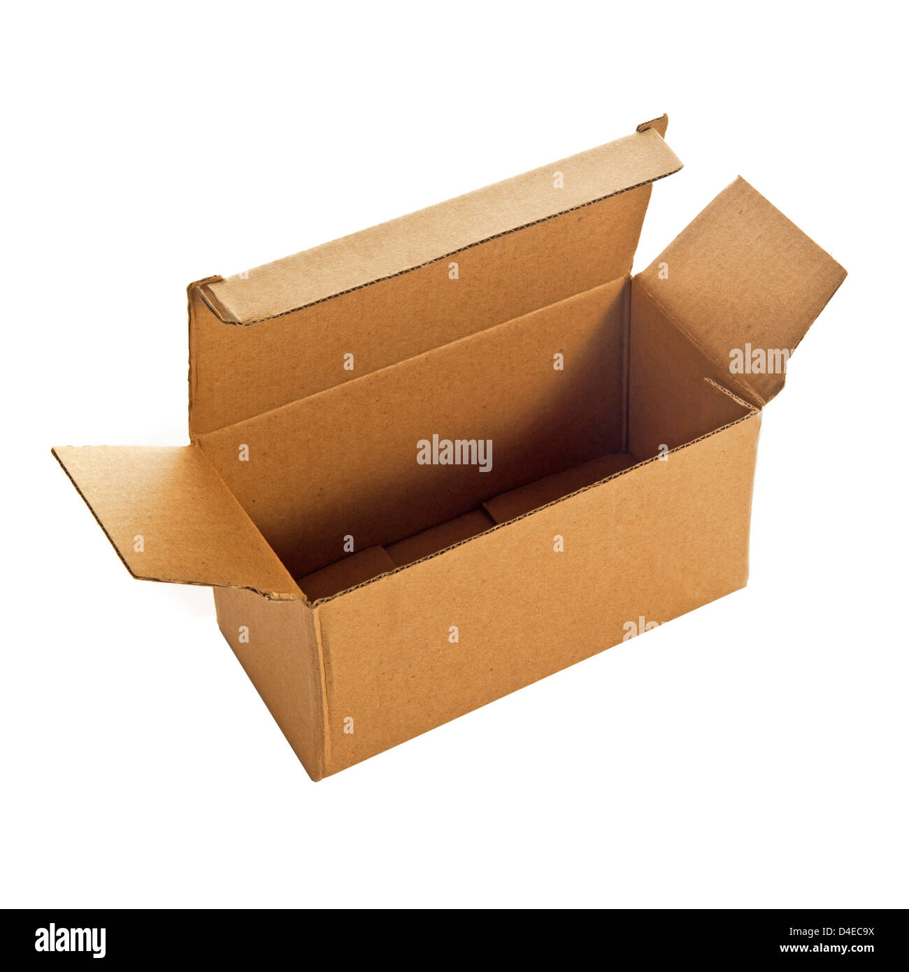 Empty cardboard box for packiging on a white background Stock Photo - Alamy