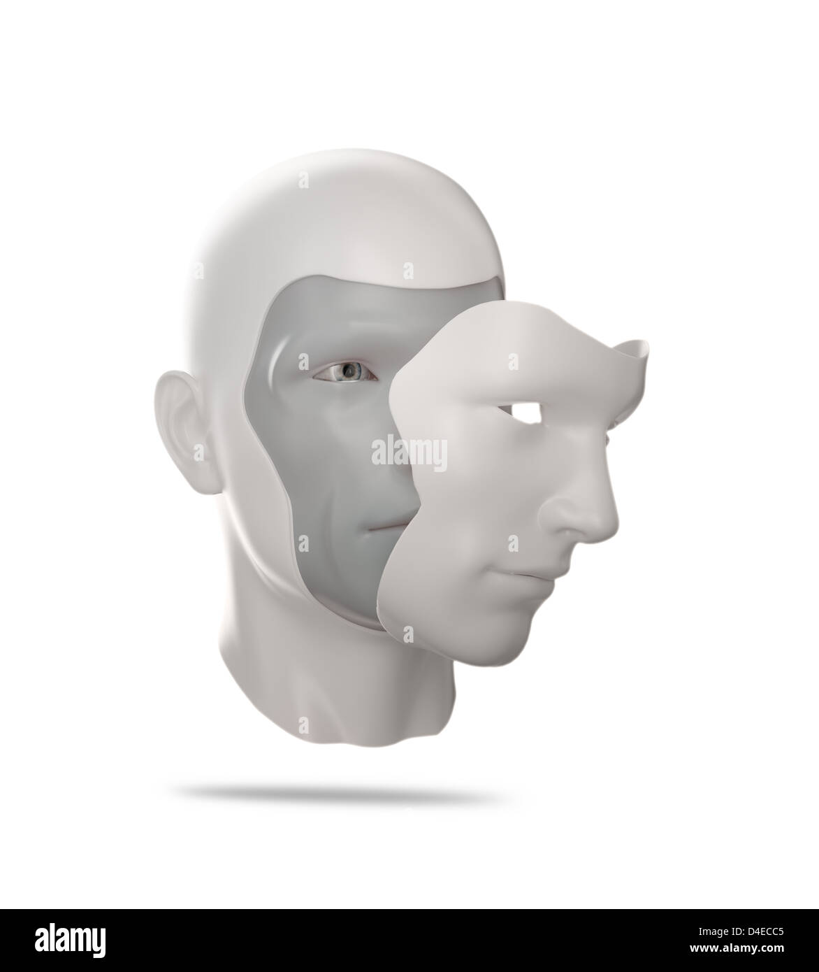 A human mask - psychology concept illustration Stock Photo - Alamy