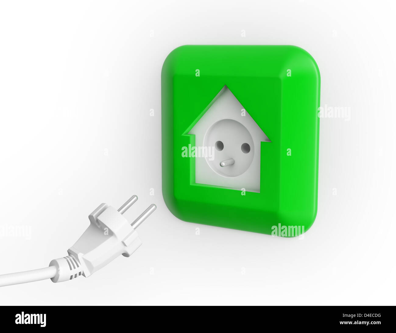House shaped electricity socket - home energy use Stock Photo - Alamy