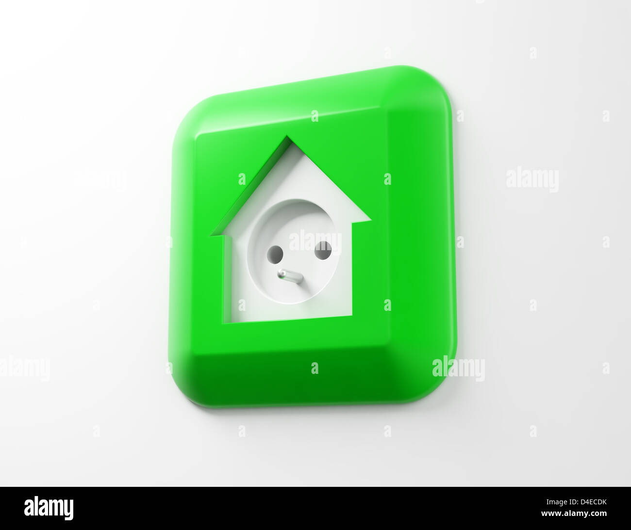House shaped electricity socket - home energy use Stock Photo - Alamy