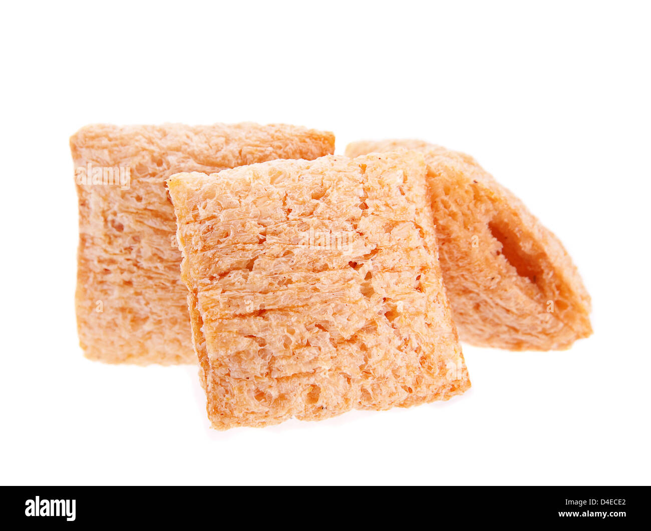 Cornflakes cube snack isolated on white Stock Photo - Alamy